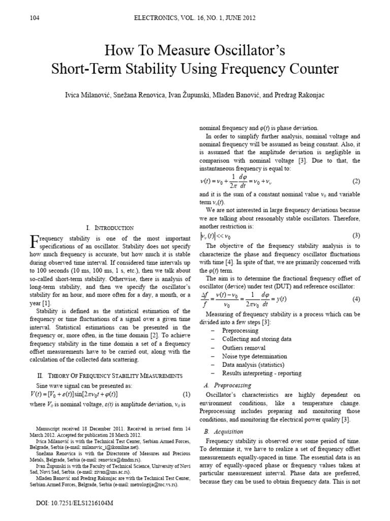 Osc ShortTermStability Measurement | PDF