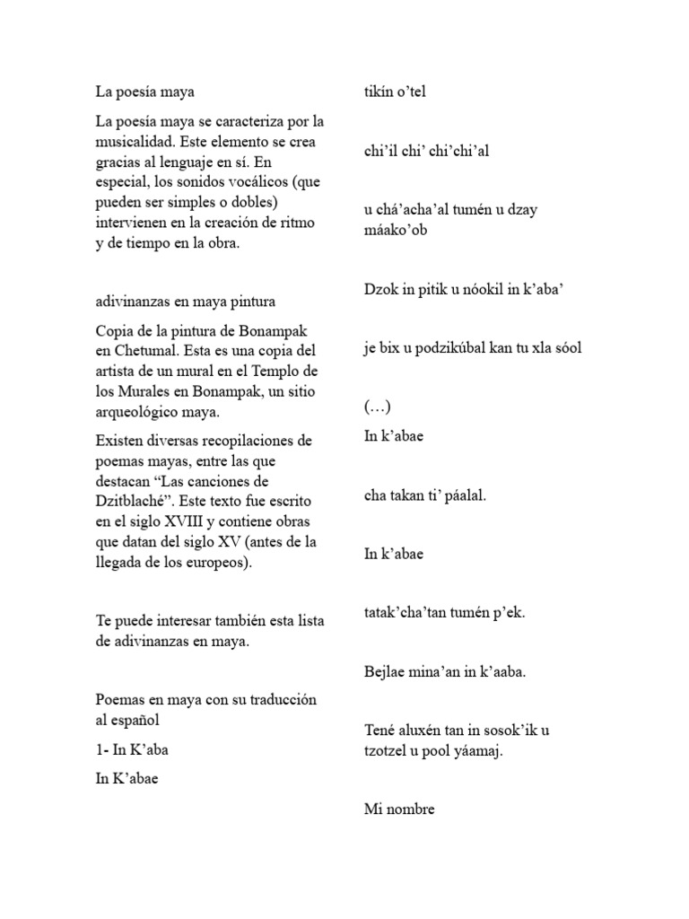 La poesía maya | PDF