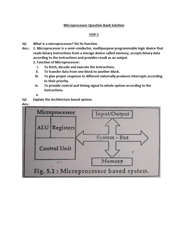 Microprocessor Question Bank Solution | PDF