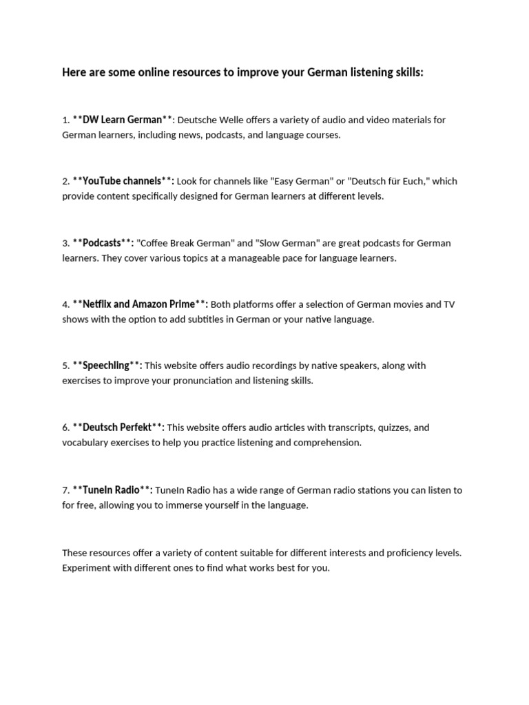 Here Are Some Online Resources To Improve Your German Listening Skills ...