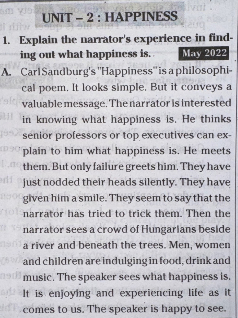 Happiness Poem Notes | PDF
