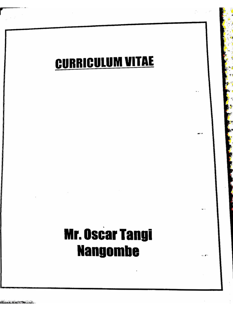 Oscar Tangi Nangombe NEW CV | PDF