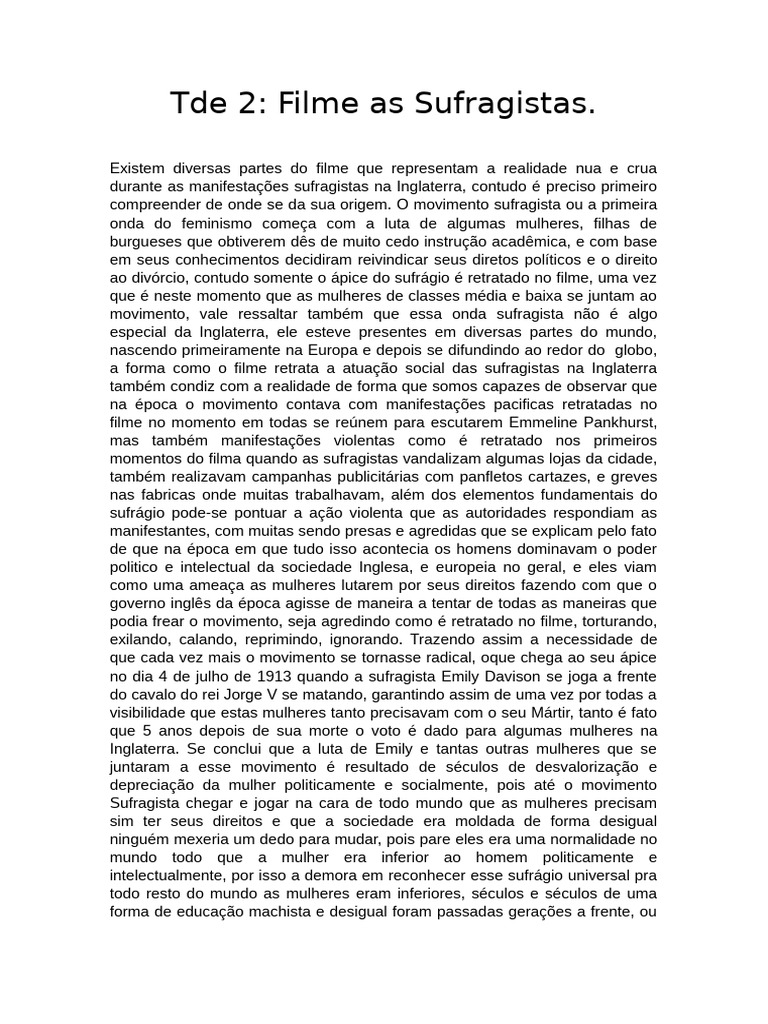 Tde 2 Sufragistas | PDF