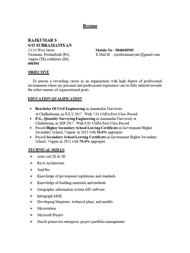 RAJKUMAR S 2024 UPDATE RESUME | PDF