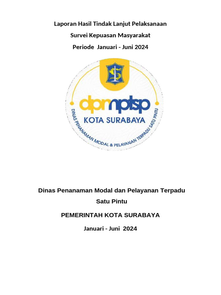 Laporan Hasil Tindak Lanjut Pelaksanaan SKM Semester 1 Tahun 2024 | PDF