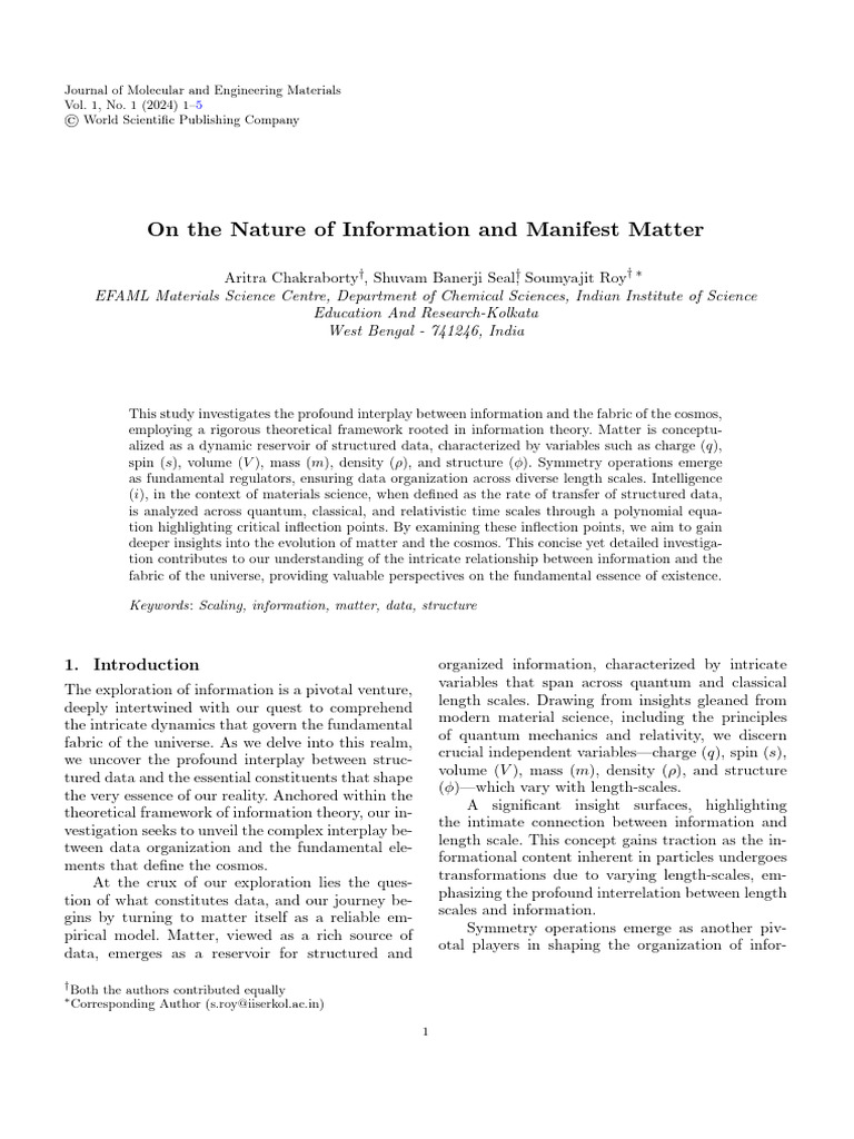 On The Nature of Information JMEM Format | PDF