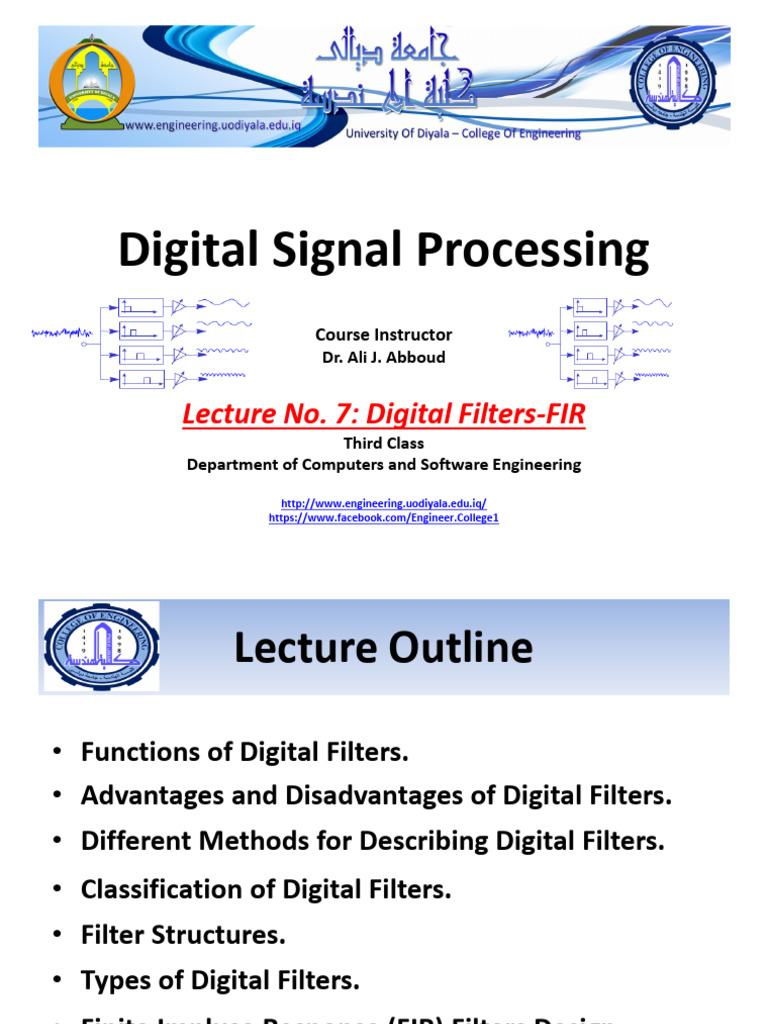 Digital Signal Processing: Lecture No. 7: Digital Filters-FIR | PDF