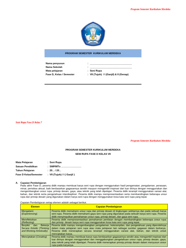 PROMES Kurikulum Merdeka | PDF