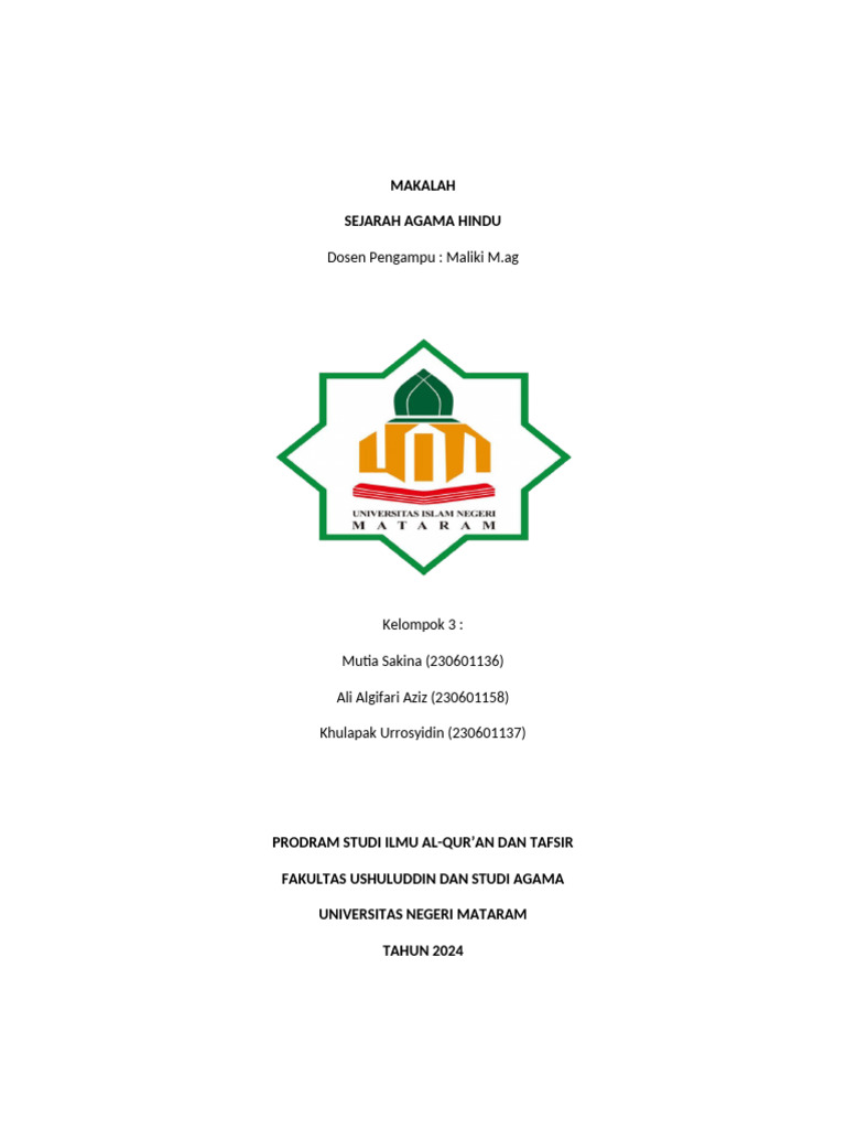 Sejarah Agama Mutia | PDF