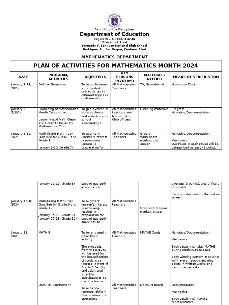 Mathematics Month 2024 | PDF