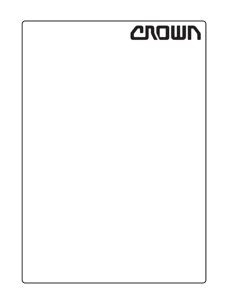 Crown Rm6000 RM | PDF