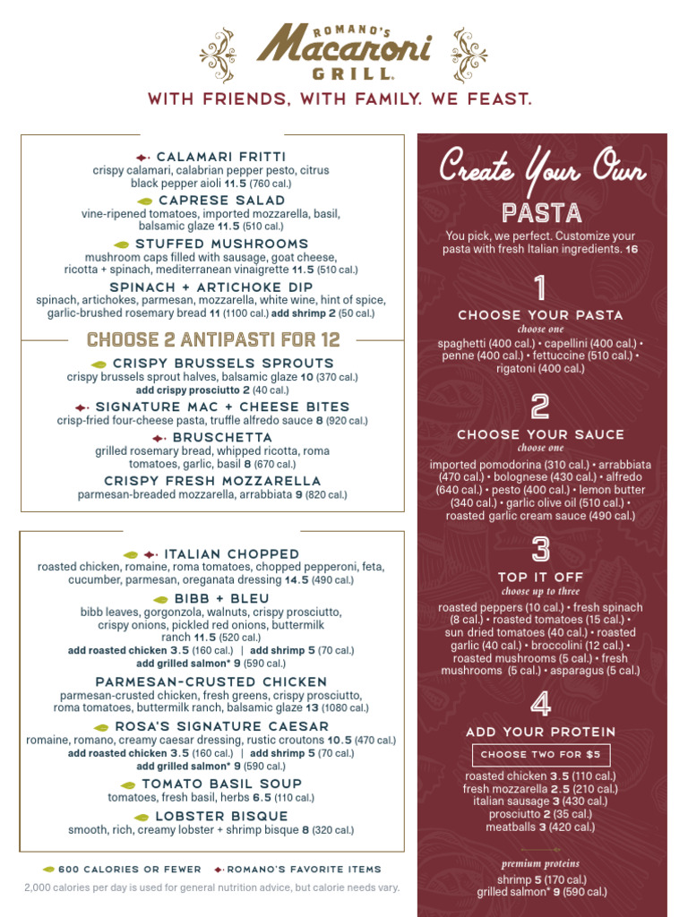 Macaroni Grill Main Menu 03 21 B | PDF