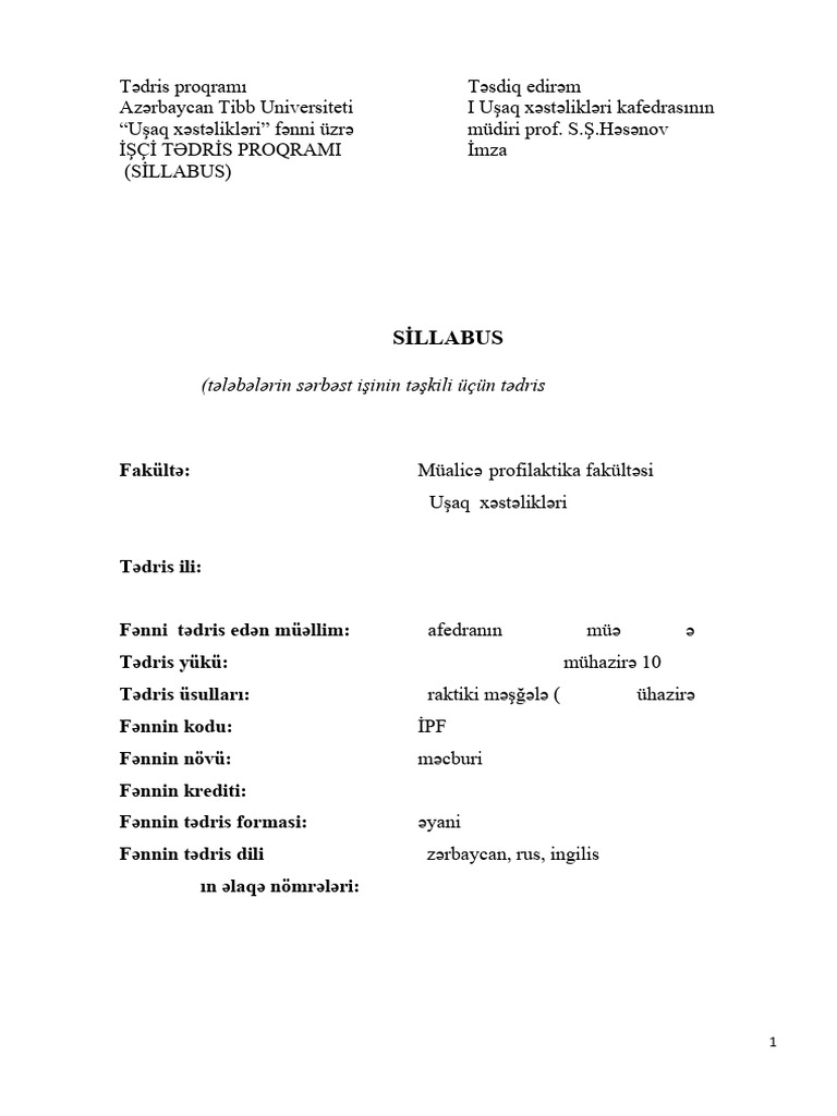 IV KURS-az-sillabus | PDF