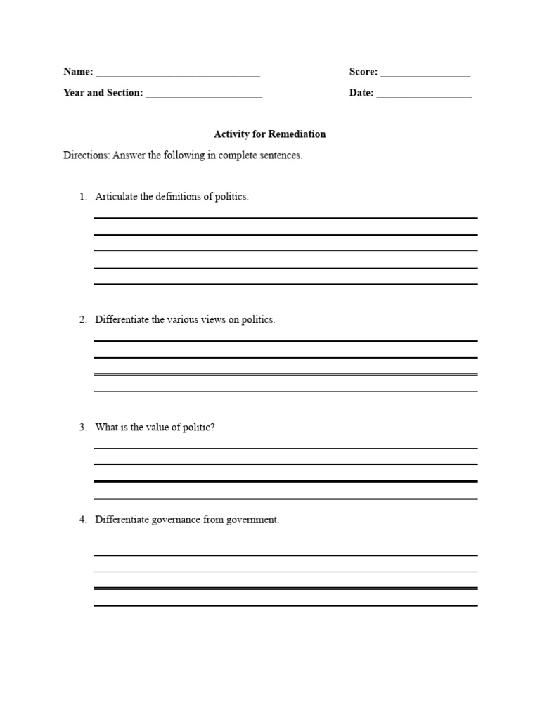 Activities in Polgov | PDF