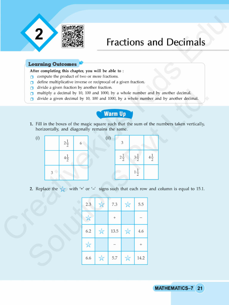 Fraction and Decimals | PDF