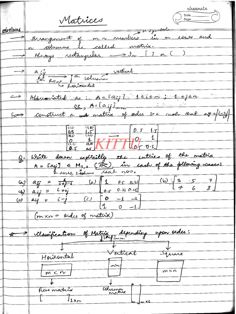 08 Matrices | PDF