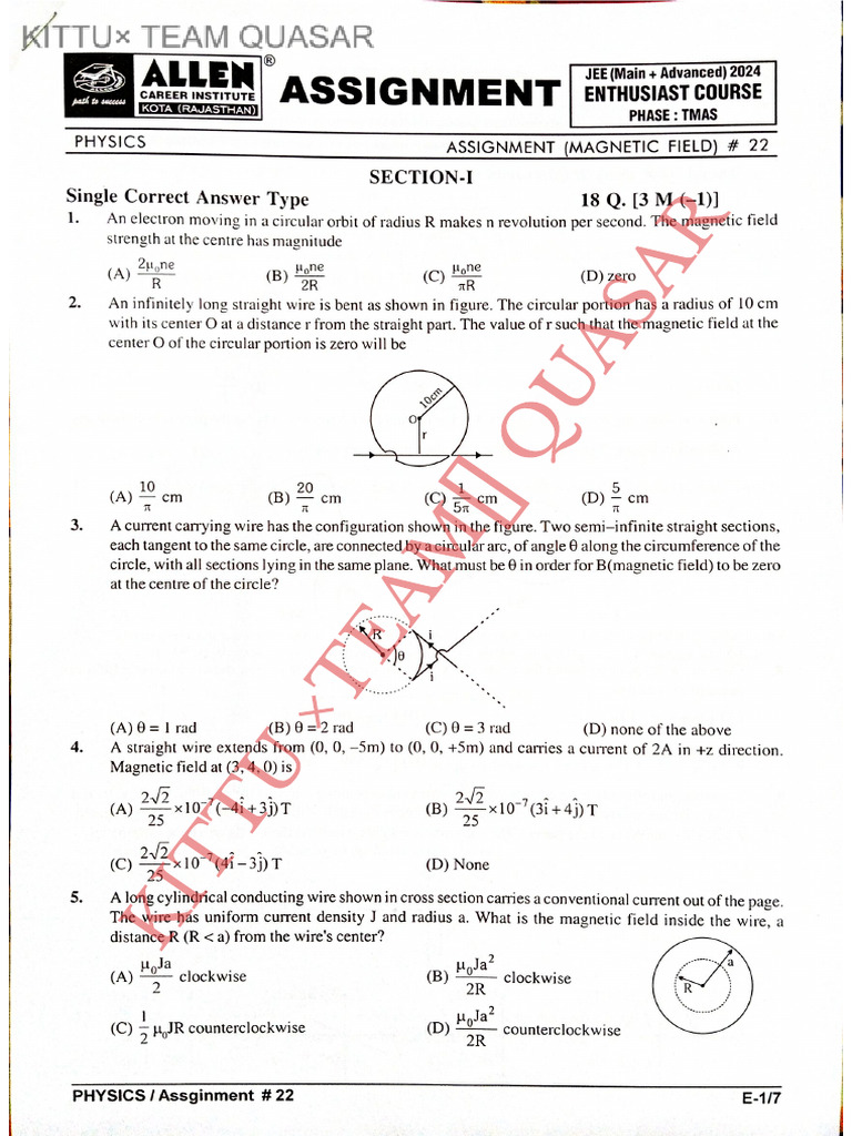 #Assignment (TMAS) Magnetic Field | PDF