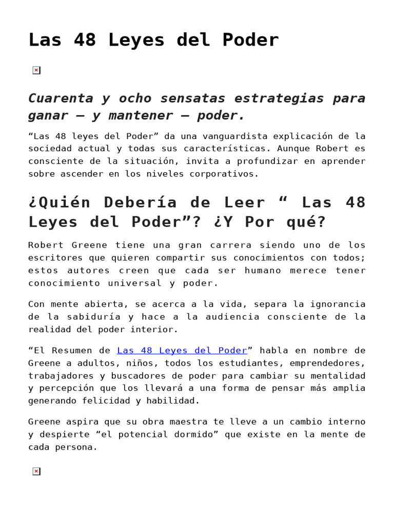 48 Leyes Del Poder | PDF