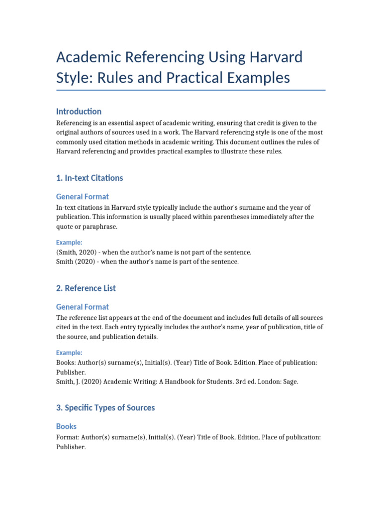 Harvard Referencing Detailed Guide | PDF