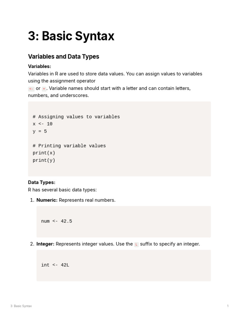 3 - Basic Syntax | PDF