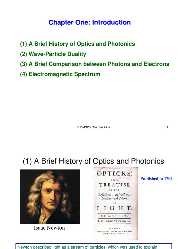 Chapter One Introduction | PDF | Light | Electron