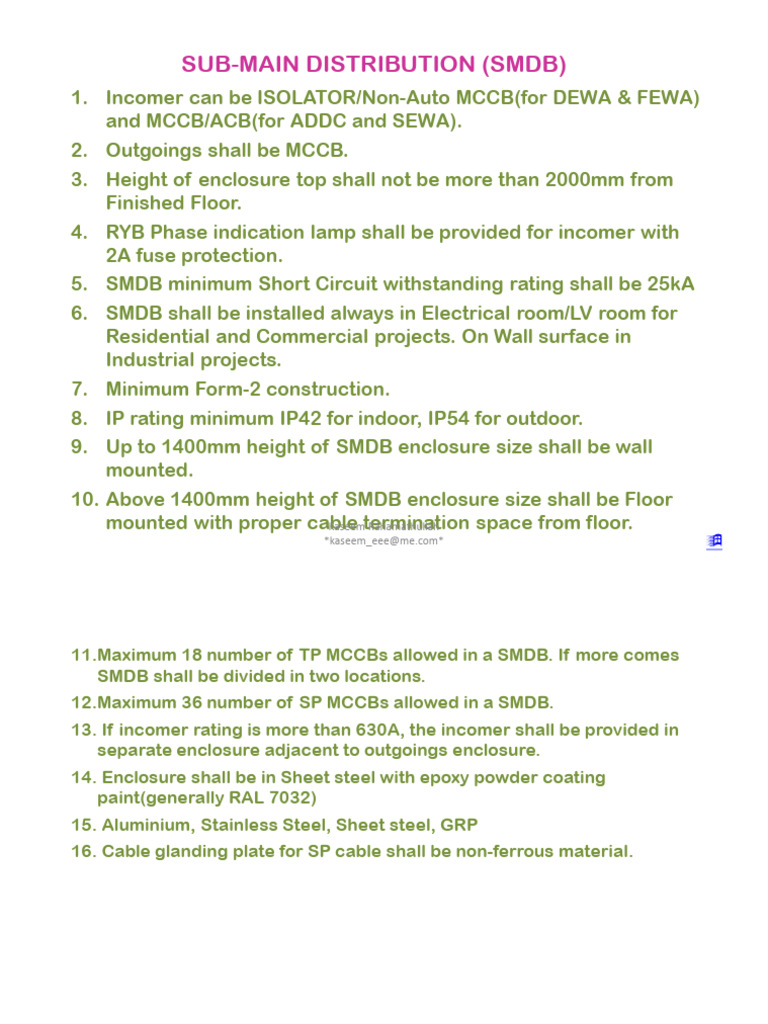 06 Sub-Main Distribution Board | PDF | Electrical Engineering ...