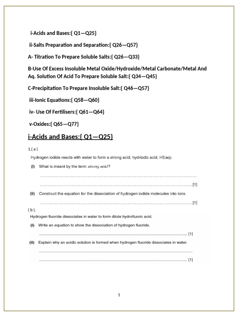 CHAPTER - 8 Acid Bases & Salts | PDF