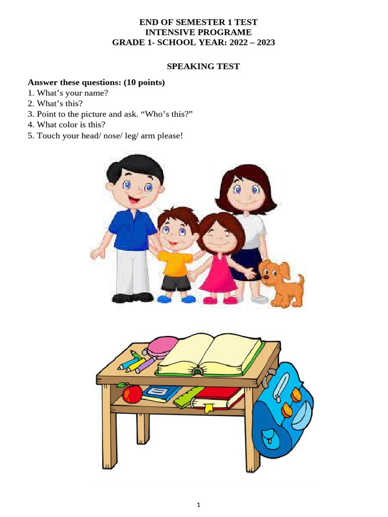 Thi Nói L P 1 HK1 | PDF