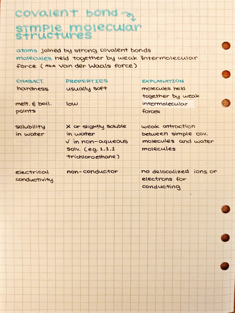 Chemistry (Covalent) Structures Notes | PDF