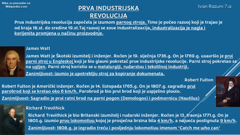 Prva Industrijska Revolucija, Ivan Razum 7.a | PDF