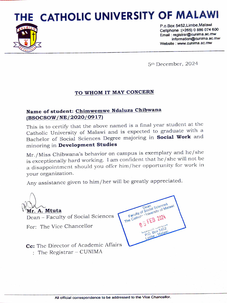 Chimwemwe N Chibwana | PDF