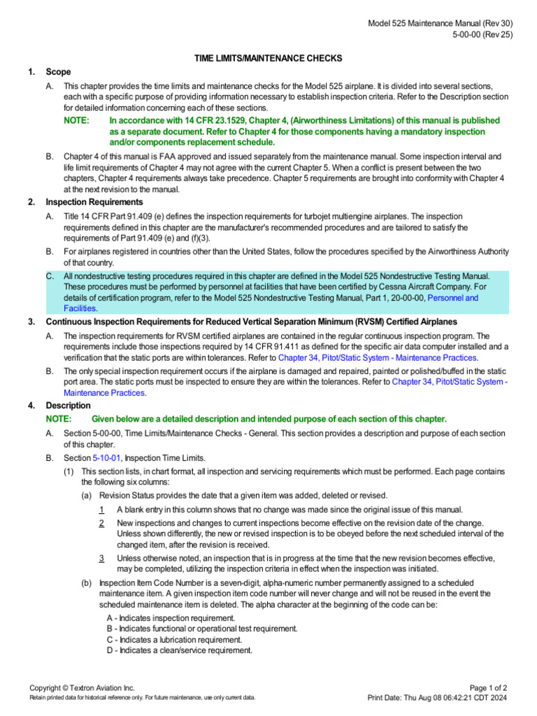 5-00-00 - Time Limits-Maintenance Checks | PDF