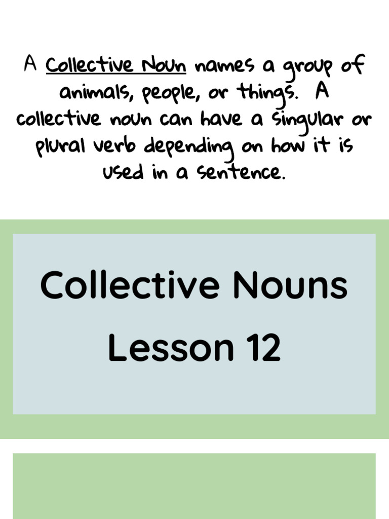 vocab grade 5 lesson 12 Collective Nounsj | PDF