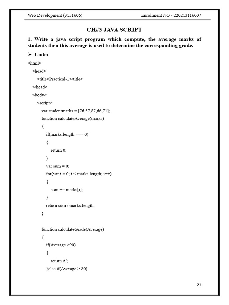 WD Practicals | PDF