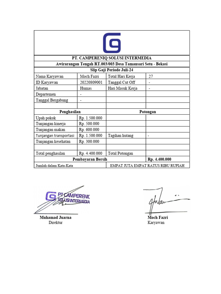 Slip Fazri | PDF