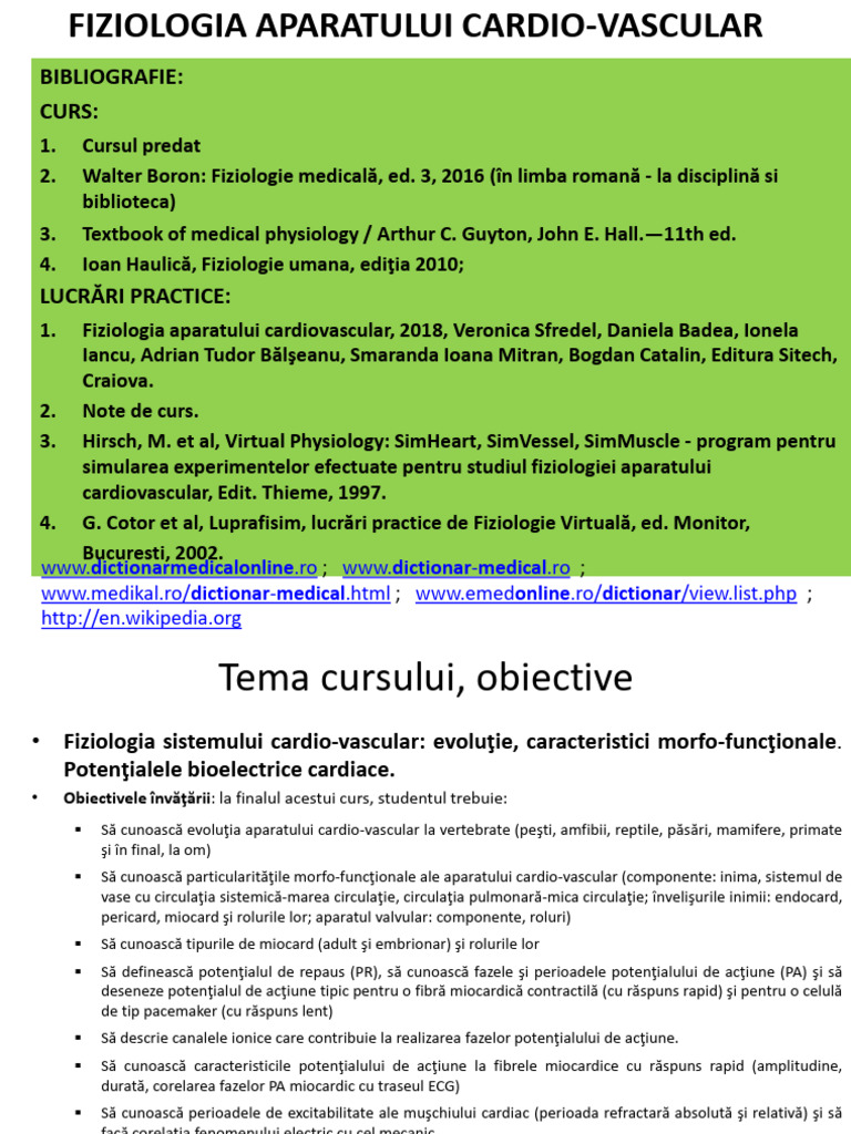 Curs 1 Fiziologie An II Sem 1 Seriile Abcd 2020 2021 | PDF