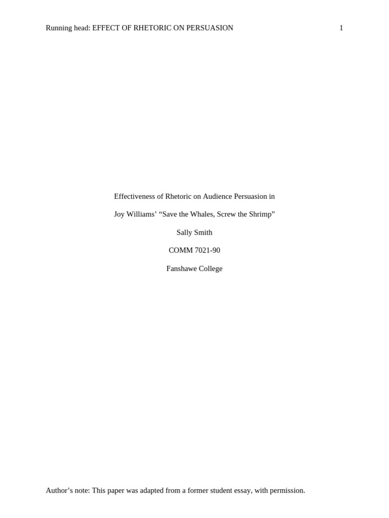 Sample Research Essay | PDF