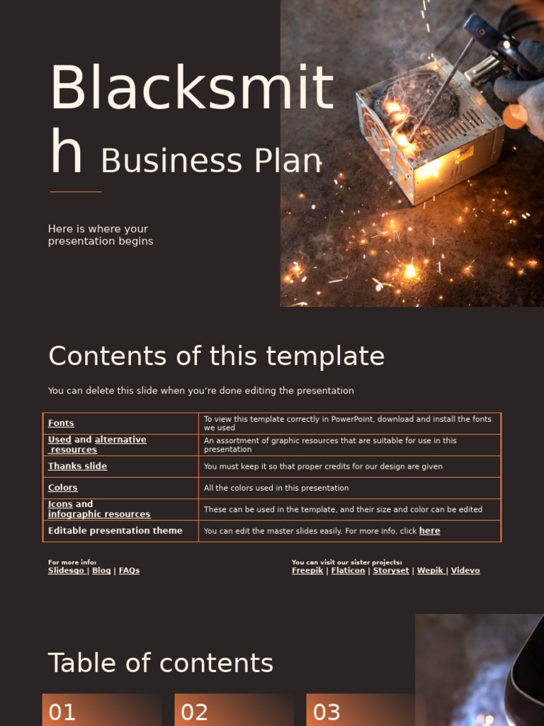 Blacksmith Business Plan by Slidesgo | PDF