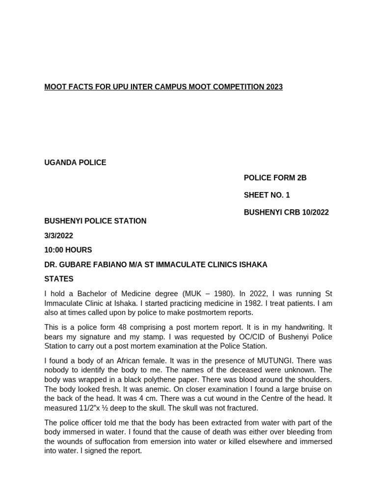 Upu Moot Facts-1 | PDF