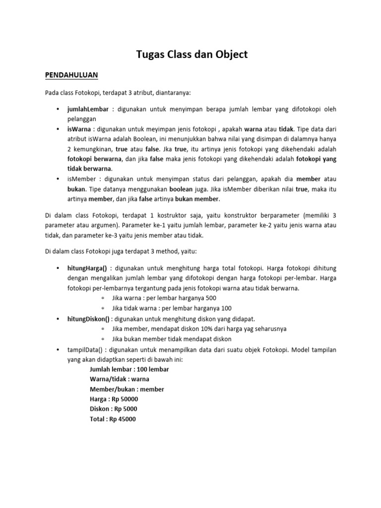 5 Tugas Class Dan Object | PDF