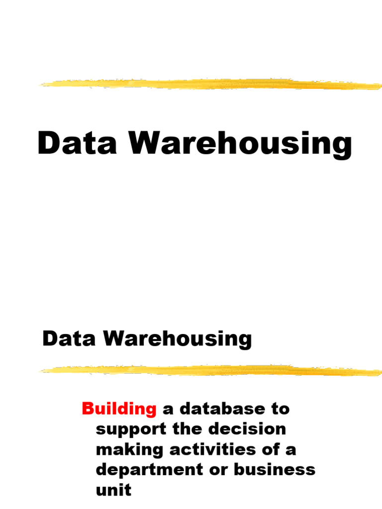 Module 1 - 1 Introduction To Data Warehouse | PDF