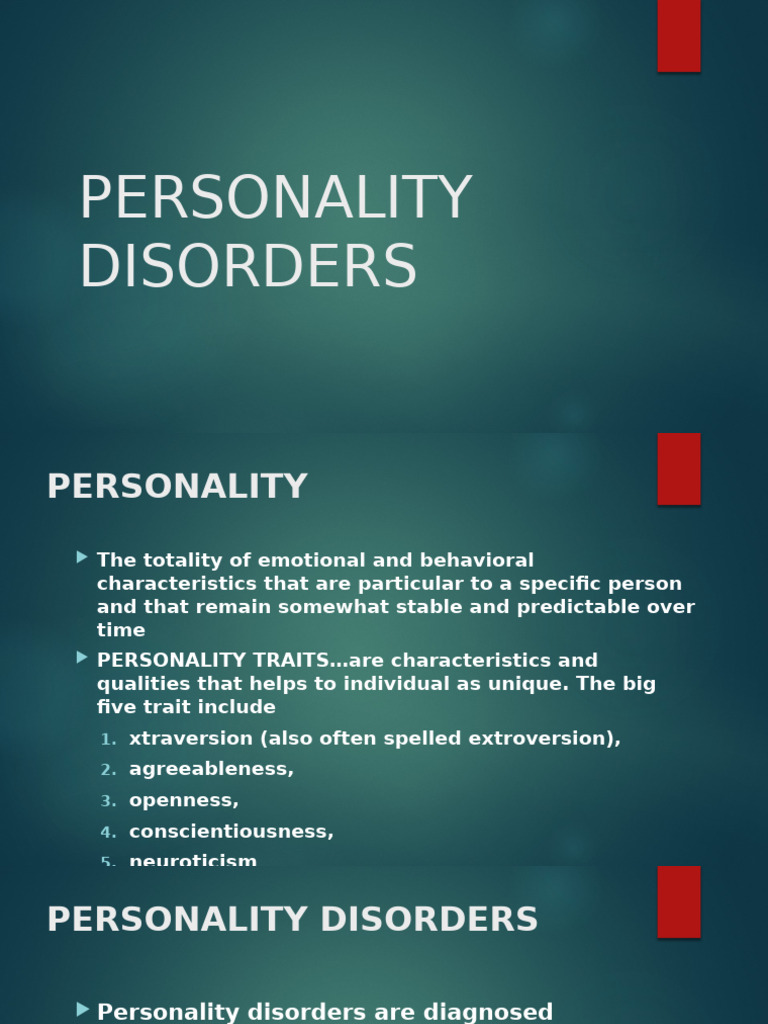 Personality Disorders 1 | PDF