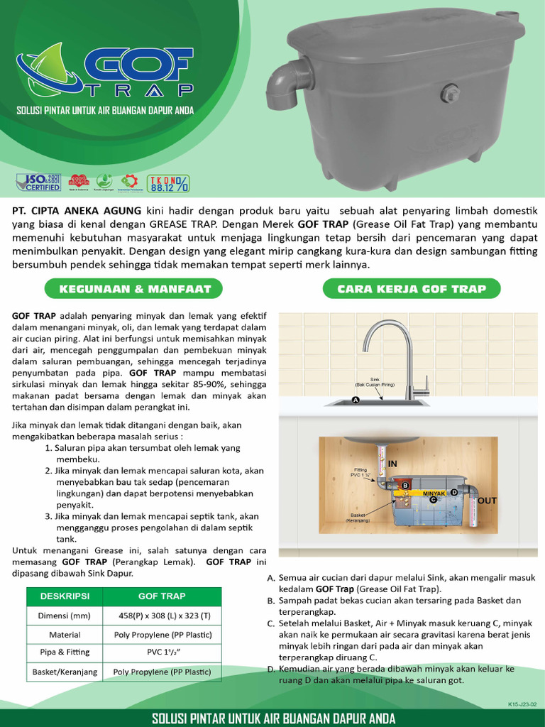 15 Katalog Gof Grease Trap k15j2302 | PDF