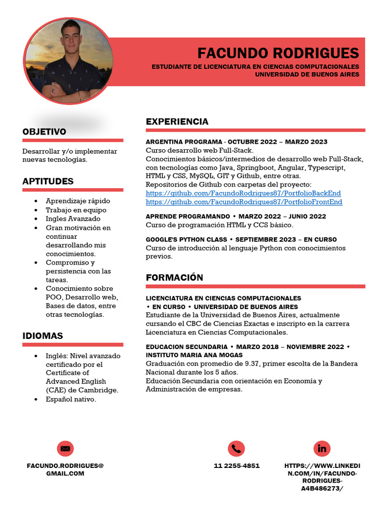 CV Facundo Rodrigues | PDF