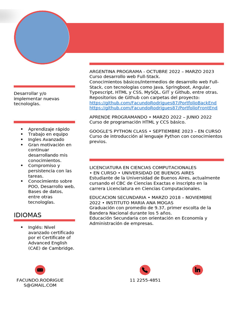 CV Facundo Rodrigues | PDF