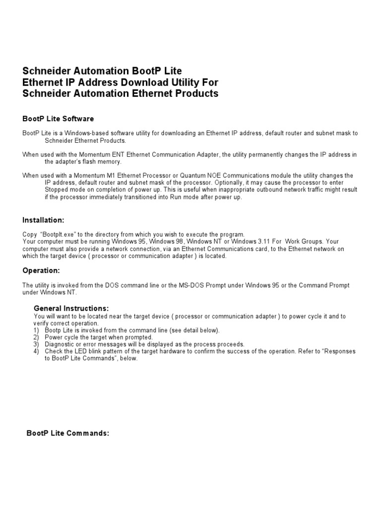 BootP Lite | PDF | Command Line Interface | Ip Address
