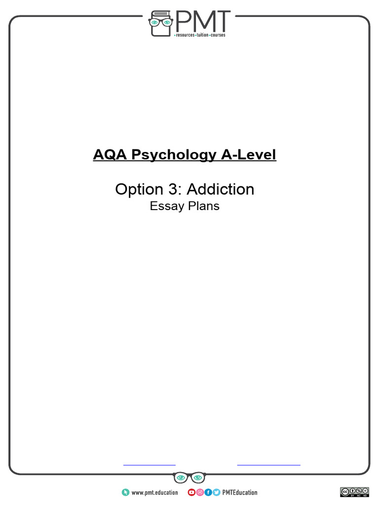 AQA A LEVEL Psych Addiction Essay Plans | PDF