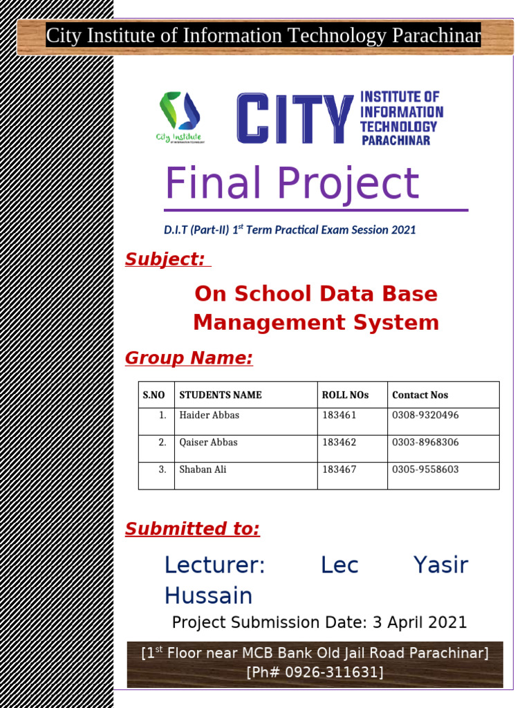Cover Page Final Project Group 1 | PDF