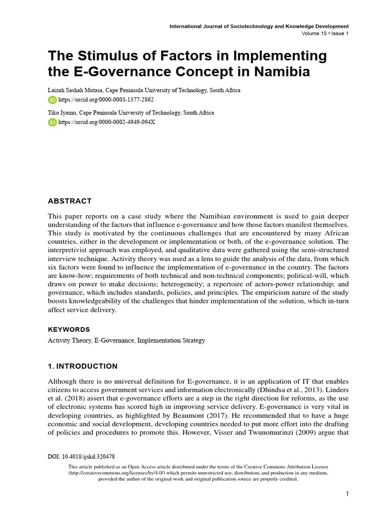 The Stimulus of Factors in Implementing The E-Gove | PDF
