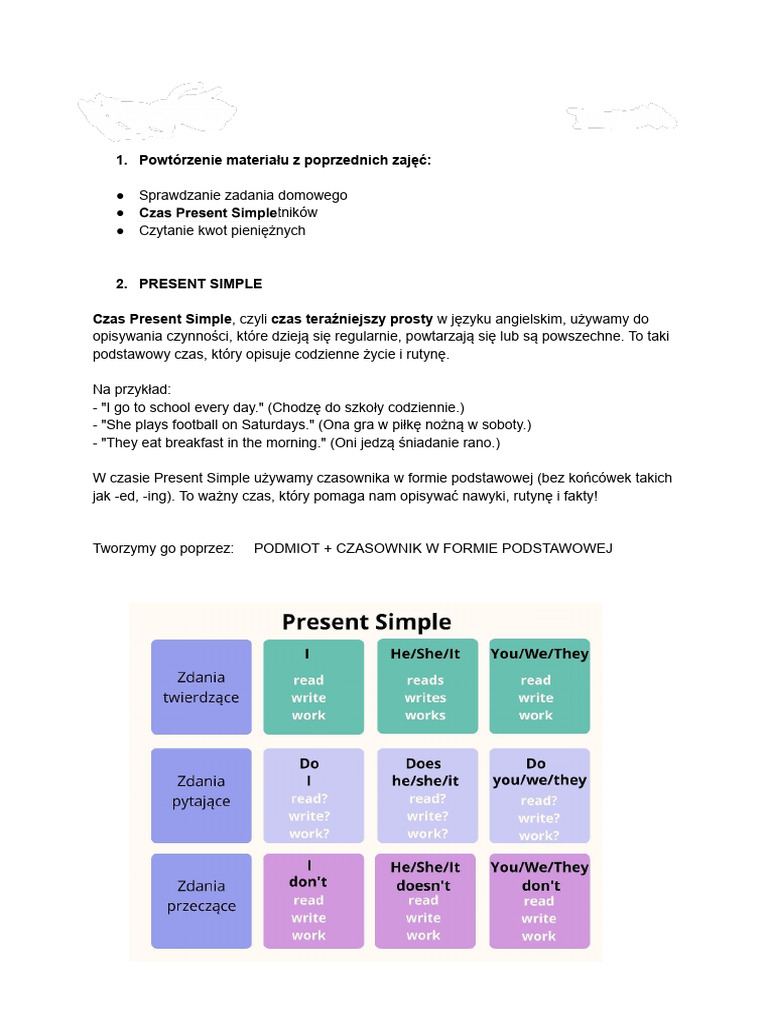 Present Simple - 240906 - 144514 | PDF